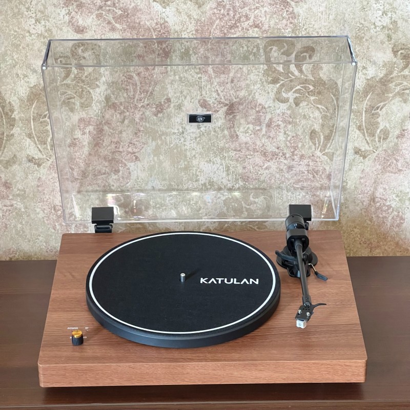 Katulan – X60B Turntable Record Player with Wood Grain PVC Veneer ...